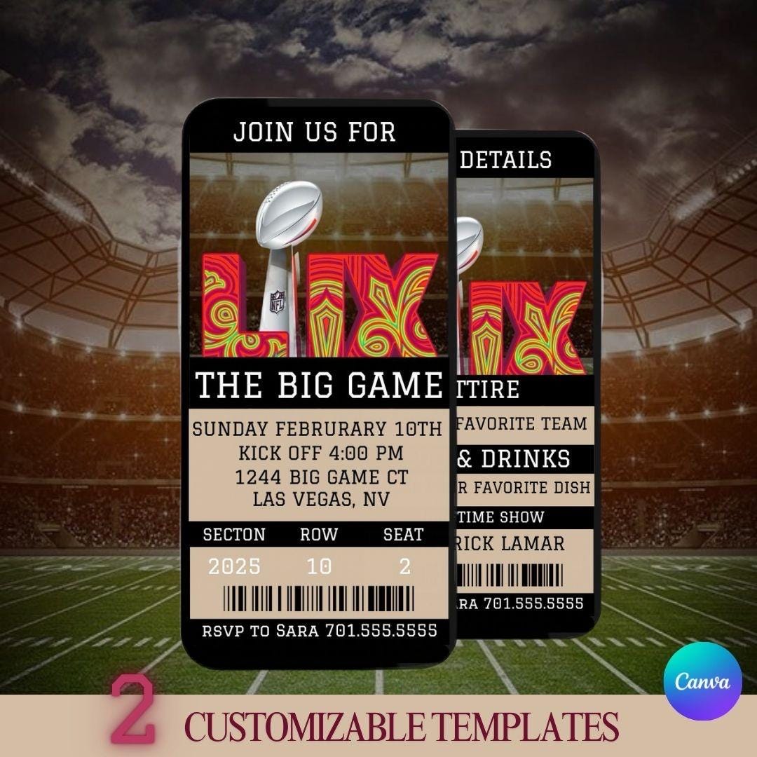Super Bowl Party Invites, Sports Invite, the Big Game Invite, Hosting ...