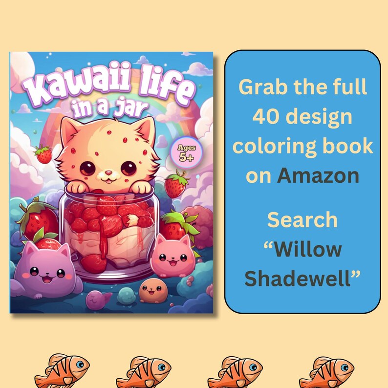 Kawaii Jar Printable Colouring Pages | Set Two 20 Pages | Instant ...