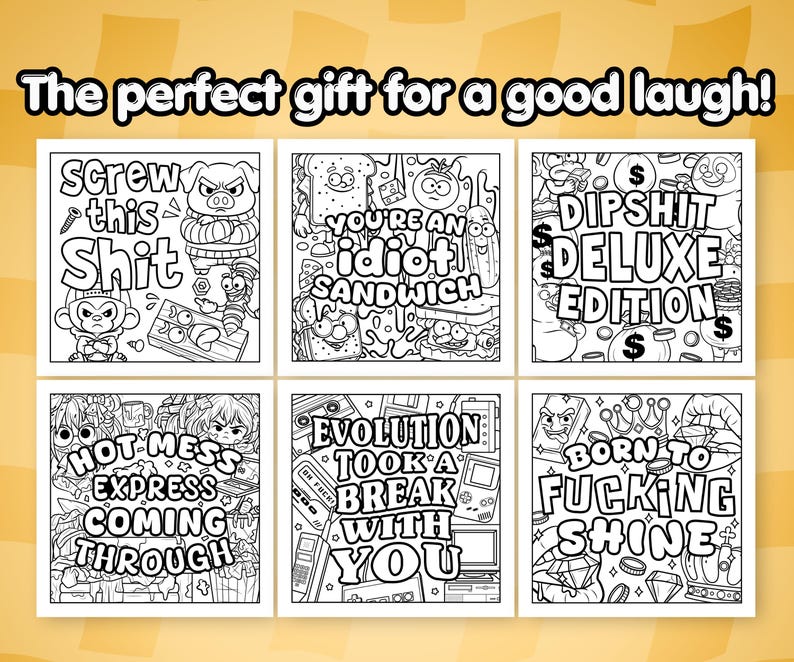Bold and Easy Swearing Coloring - Funny Printable Pages for Adults Only ...