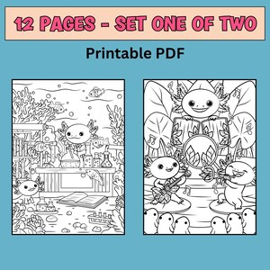 Axolotl Printable Colouring Pages | Set One 12 Pages | Instant Download ...