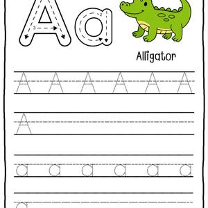 A–Z Animal Alphabet Workbook | Trace, Color, and Count Letters (B/W and ...