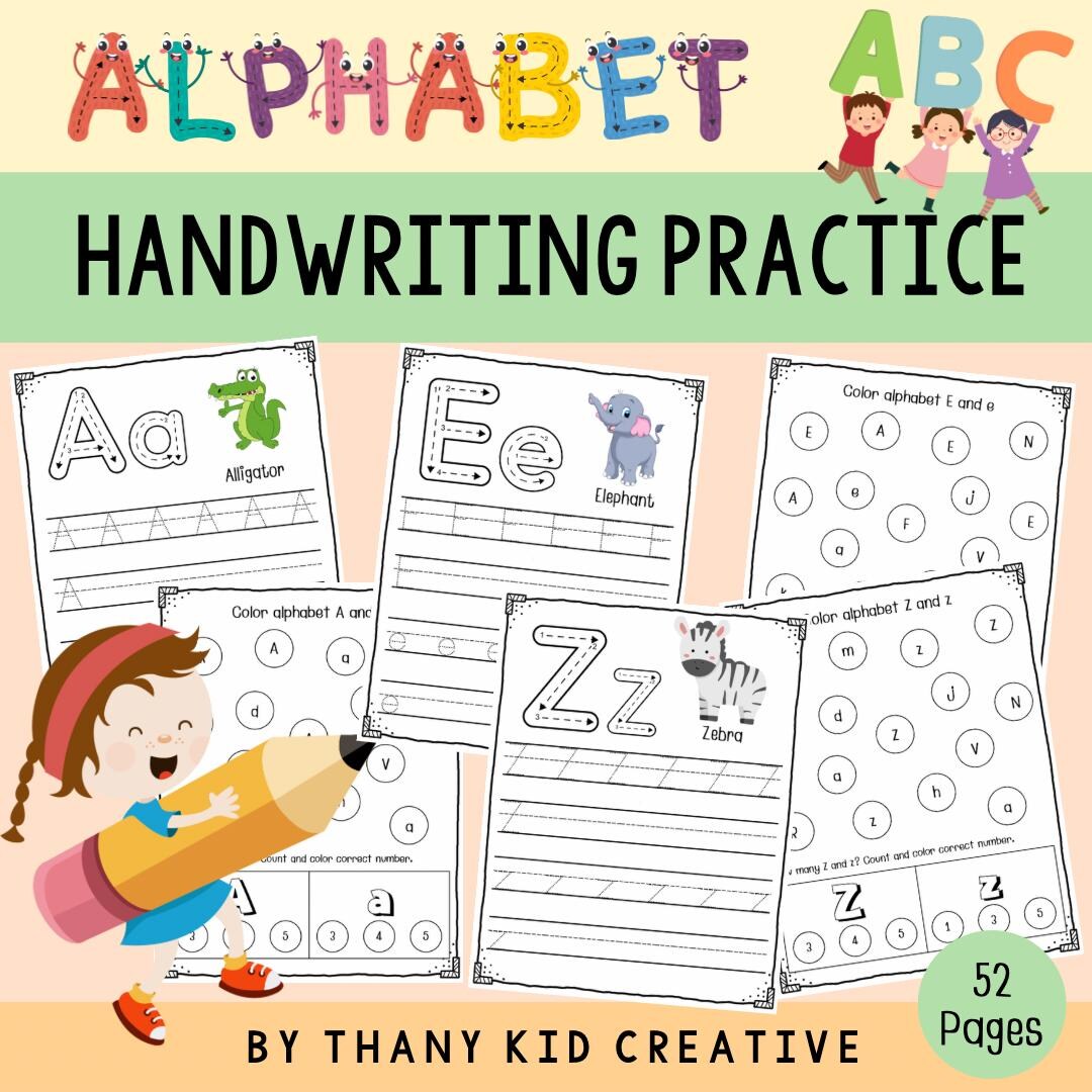 Alphabet Handwriting | A - Z Tracing Practice: Upper and Lower Case ...