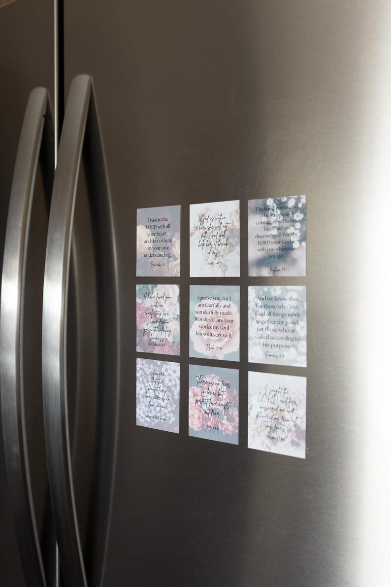 Bible Verse Magnets Set of 9 | Scripture Memory Verse Magnets - Etsy