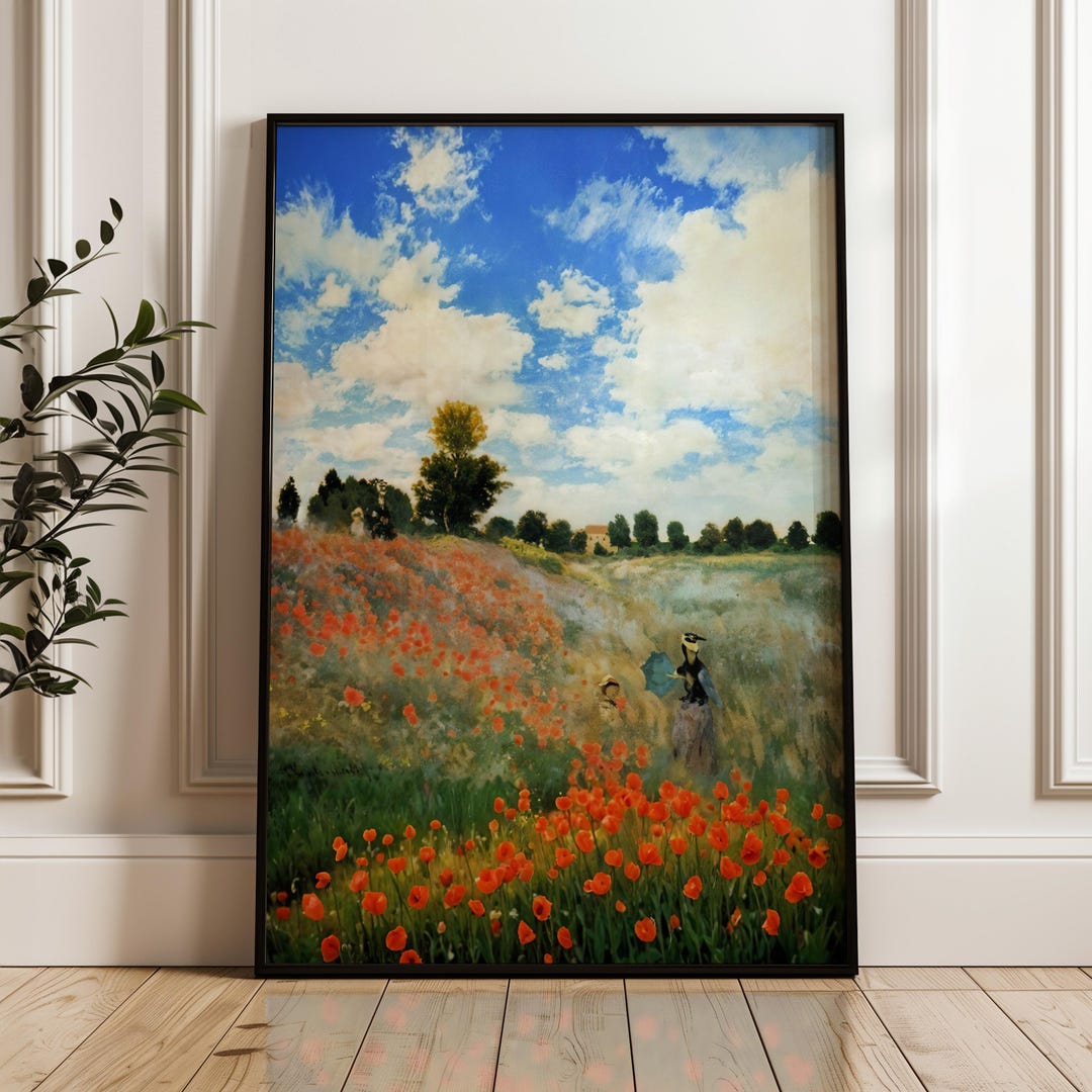 Claude Monet Poppy Field Poster – French Landscape Impressionist ...