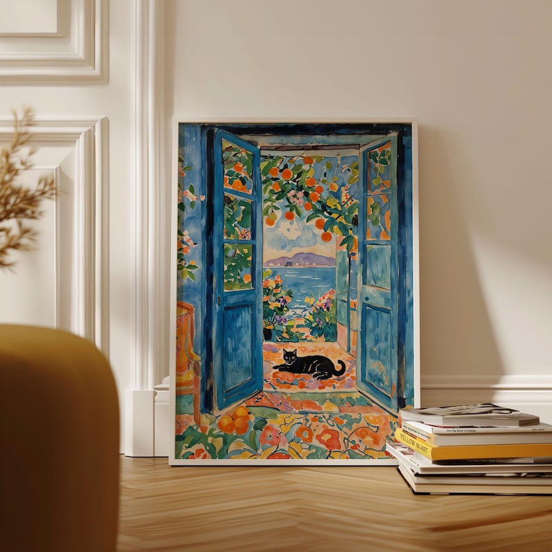 Henri Matisse Cat by the Sea Print – Fauvism Art Poster With Blue Doors ...