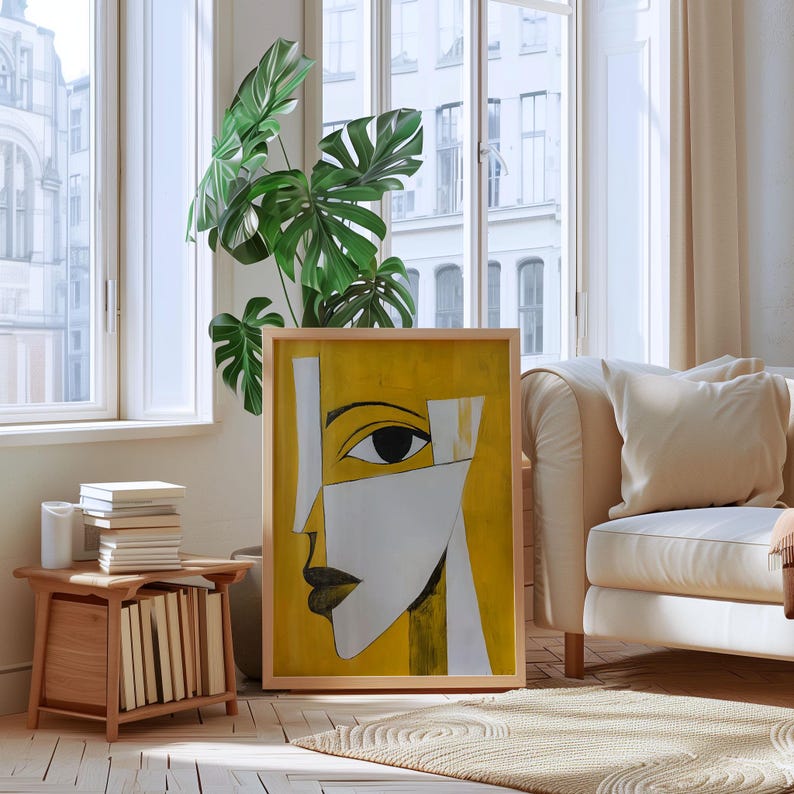 Pablo Picasso Abstract Face Digital Poster – Cubist Wall Art Printable ...