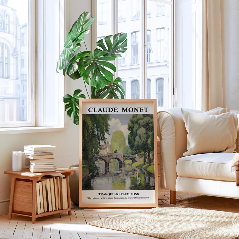 Claude Monet Wall Art Impressionist Print Water Reflection Poster ...