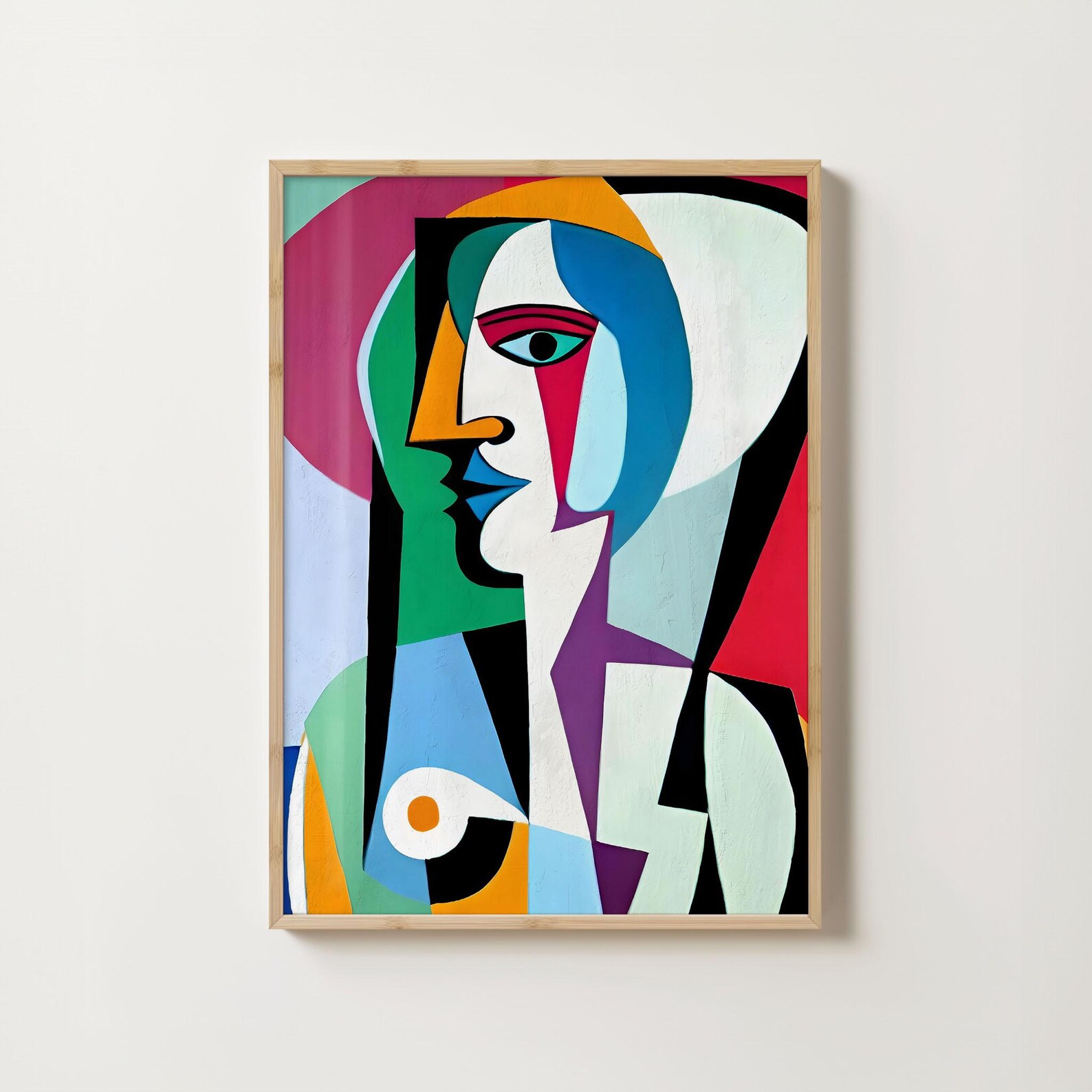 Pablo Picasso Colorful Cubist Portrait Digital Poster – Abstract ...