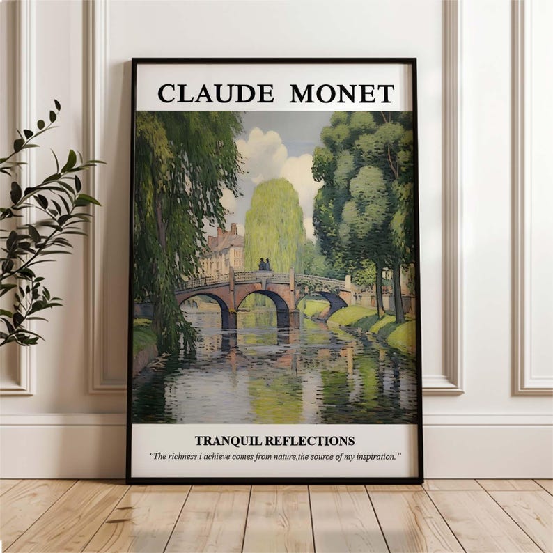 Claude Monet Wall Art Impressionist Print Water Reflection Poster ...