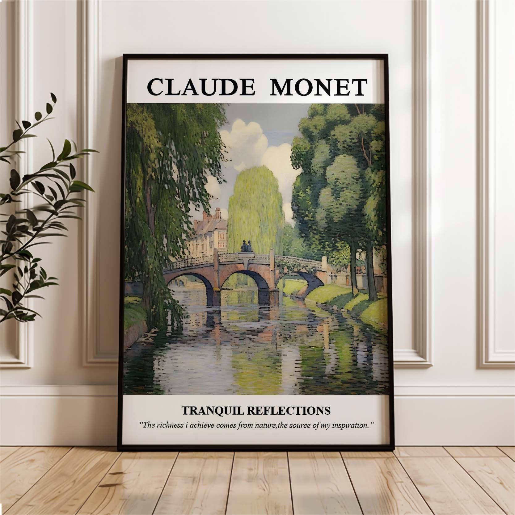 Claude Monet Wall Art Impressionist Print Water Reflection Poster ...