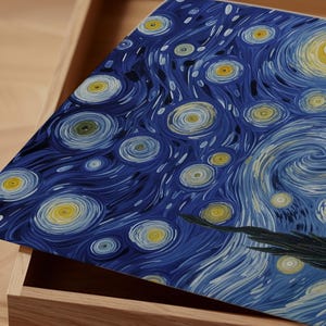 Van Gogh Starry Night Digital Poster – Printable Wall Art With Swirling ...
