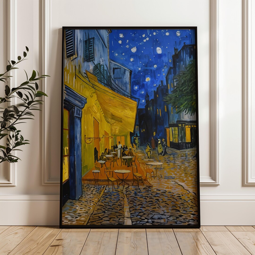 Vincent Van Gogh Café Terrace Digital Poster – Starry Night Street ...