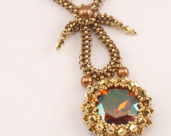 Beading Tutorial for Crystal Pendulum Necklace, Jewelry Pattern, Beadweaving Tutorials, Instant ...