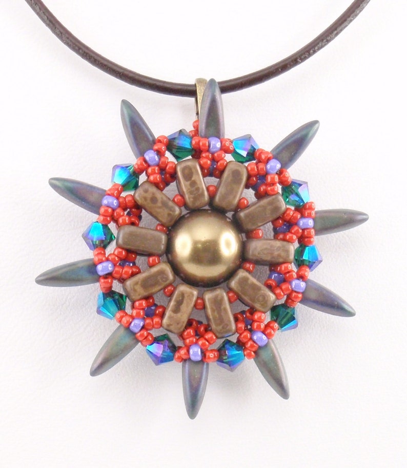 Beading Tutorial for Deca-point Pendant, Jewelry Pattern, Beadweaving ...