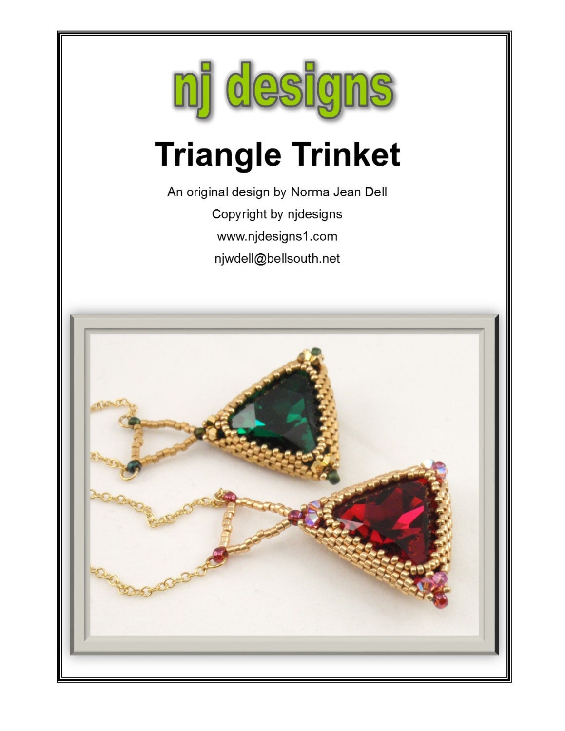 Beading Tutorial for Triangle Trinket Necklace, Jewelry Pattern ...