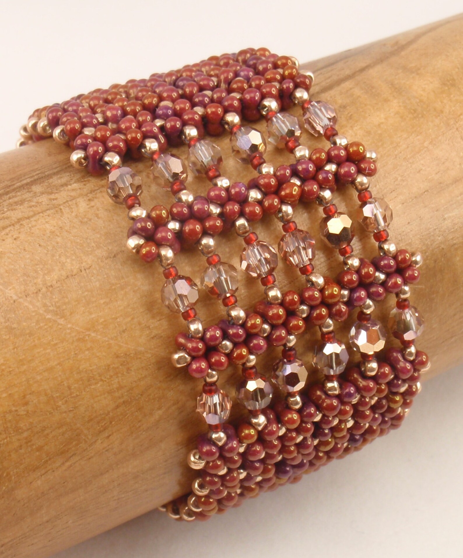 Beading Tutorial for Pondo Cuff Bracelet, Jewelry Pattern, Beadweaving ...