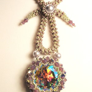 Beading Tutorial for Crystal Pendulum Necklace, Jewelry Pattern, Beadweaving Tutorials, Instant ...