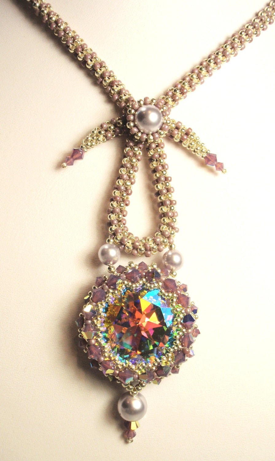 Beading Tutorial for Crystal Pendulum Necklace Jewelry - Etsy