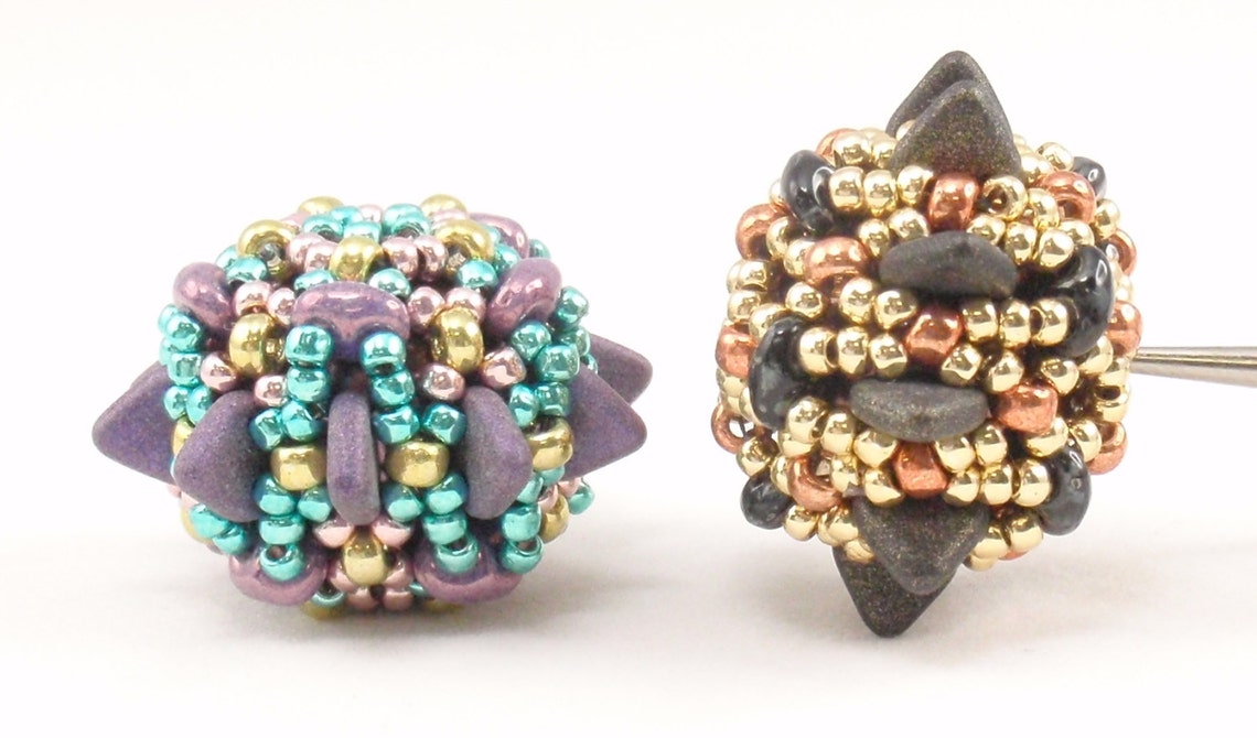Beading Tutorial for Triangle Spine Beaded Bead, Jewelry Pattern ...