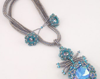 Beading Tutorial for Crystal Pendulum Necklace Jewelry | Etsy