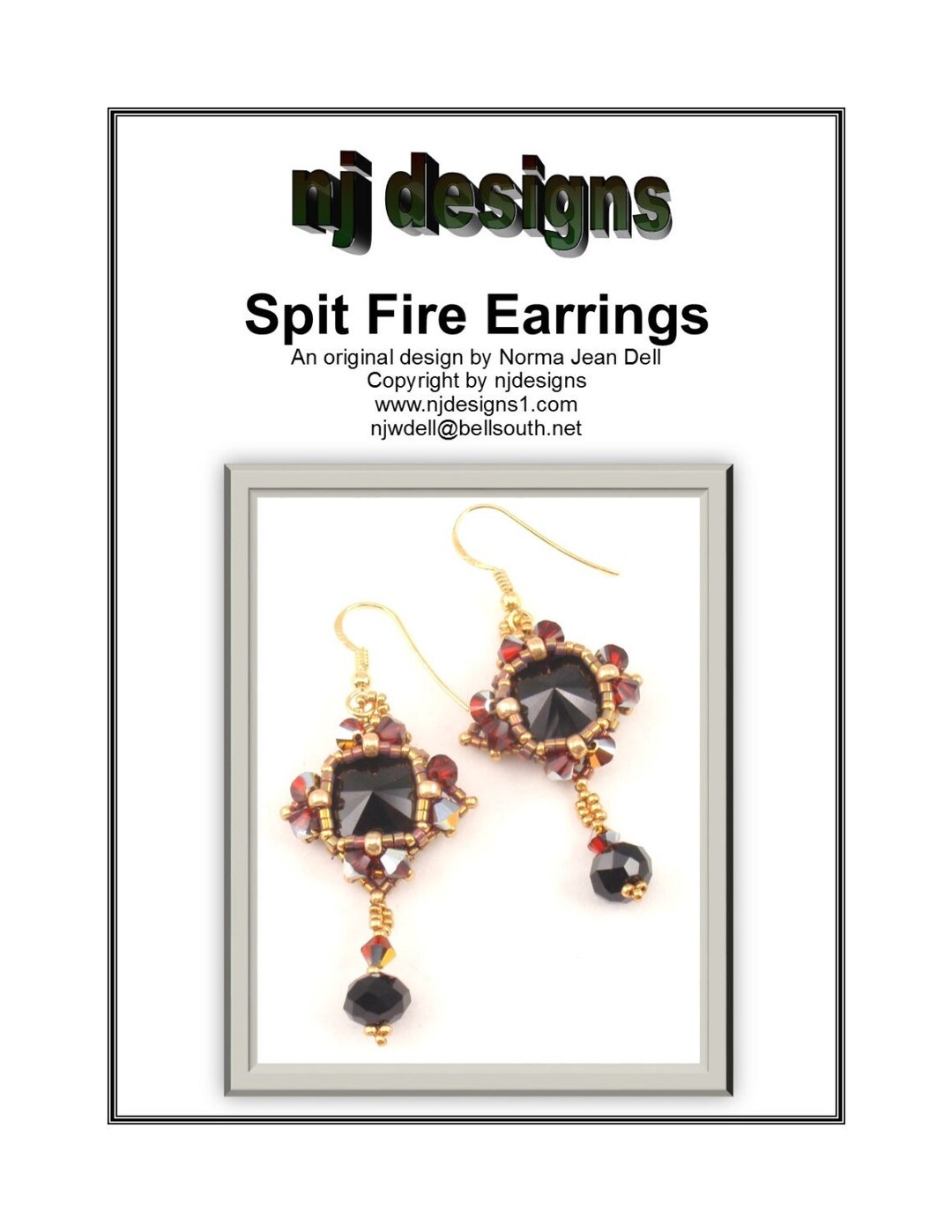 Beading Tutorial for Spit Fire Earrings, Jewelry Pattern, Beadweaving ...