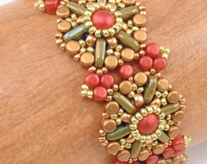 Beading Tutorial for Hexagonal Implications Bracelet, Jewelry Pattern, Beadweaving Tutorials ...