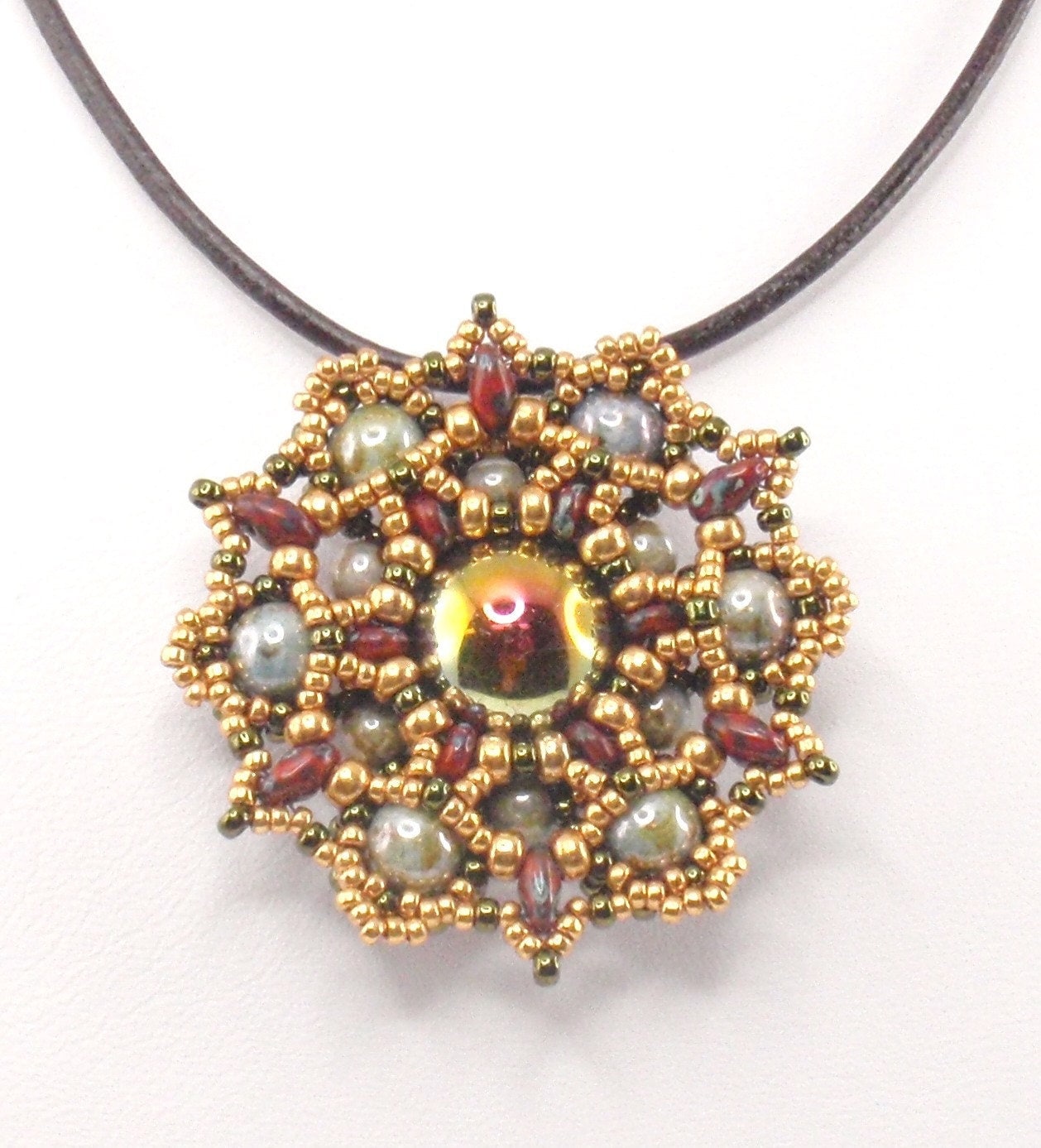 Beading Tutorial for Dome-icile Pendant, Jewelry Pattern, Beadweaving ...