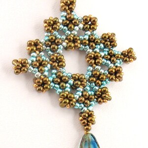 Beading Tutorial for Mayan Steps Pendant, Jewelry Pattern, Beadweaving ...