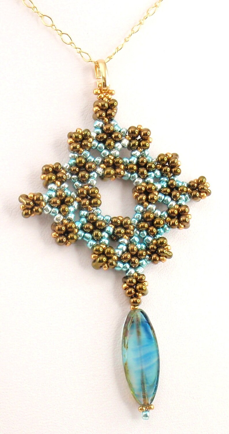 Beading Tutorial for Mayan Steps Pendant, Jewelry Pattern, Beadweaving ...