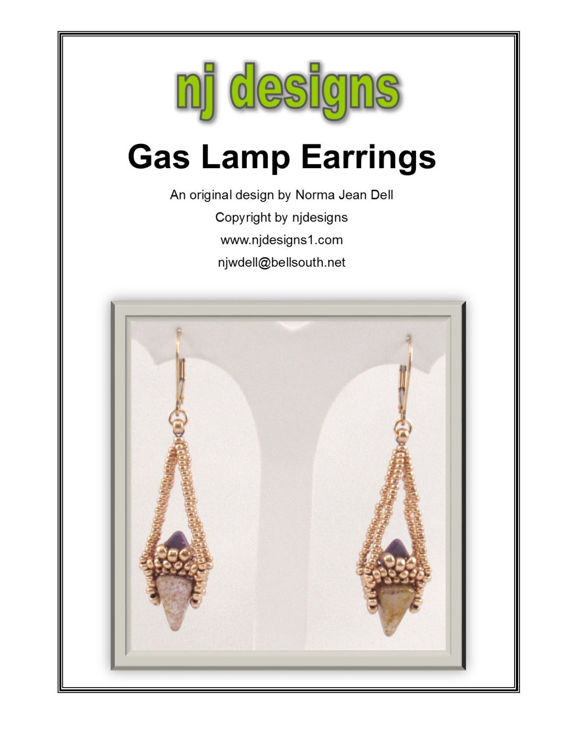 Beading Tutorial for Gas Lamp Earrings Jewelry Pattern - Etsy