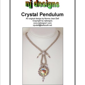 Beading Tutorial for Crystal Pendulum Necklace, Jewelry Pattern, Beadweaving Tutorials, Instant ...