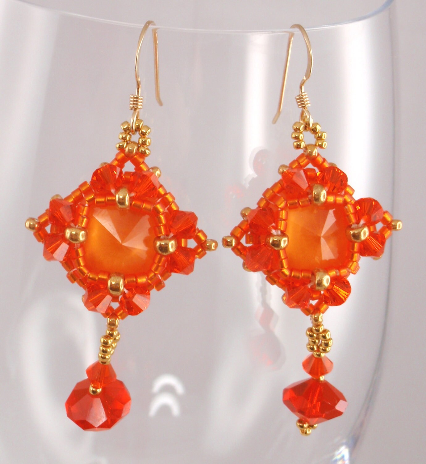 Beading Tutorial for Spit Fire Earrings, Jewelry Pattern, Beadweaving ...