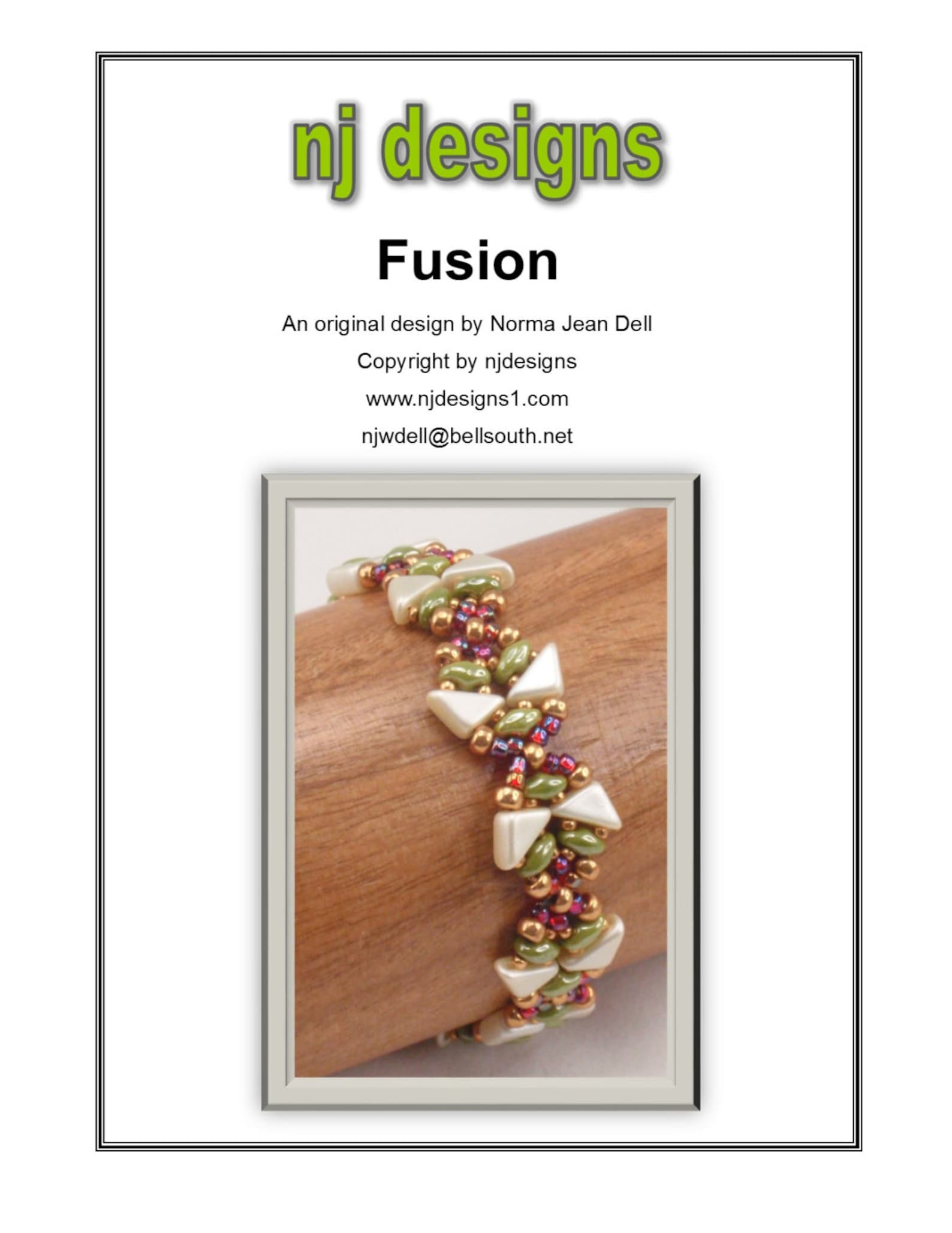 Beading Tutorial for Fusion Bracelet, Jewelry Pattern, Beadweaving ...