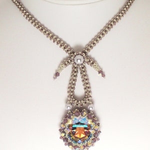 Beading Tutorial for Crystal Pendulum Necklace, Jewelry Pattern, Beadweaving Tutorials, Instant ...