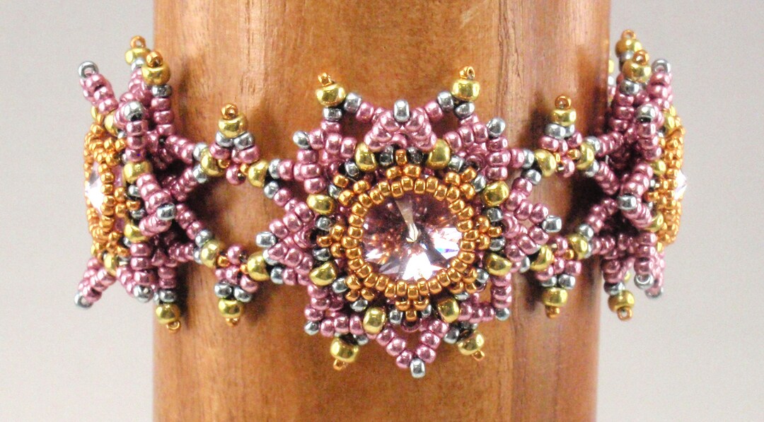 Beading Tutorial for Starburst Bracelet, Jewelry Pattern, Beadweaving ...