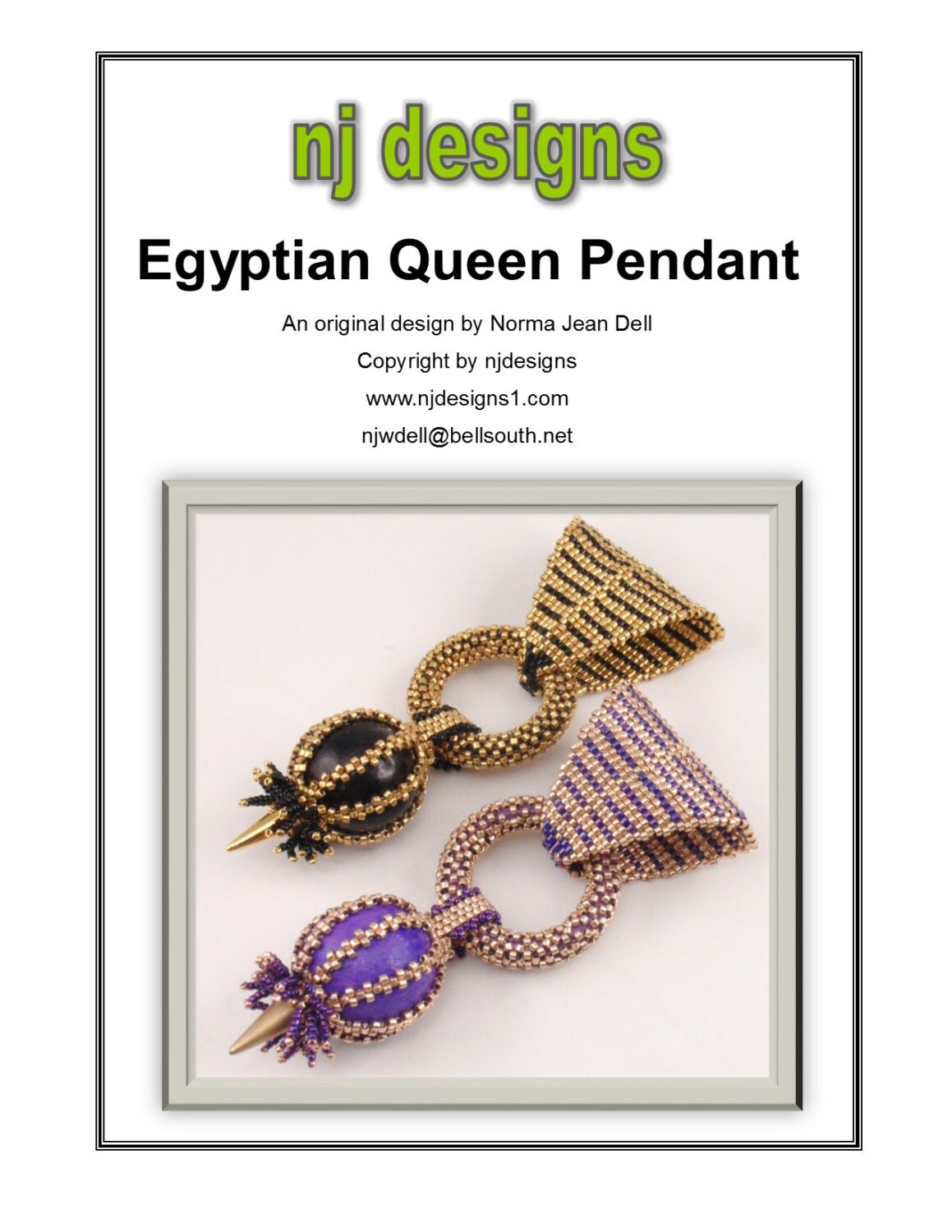 Beading Tutorial for Egyptian Queen Pendant Jewelry Pattern - Etsy