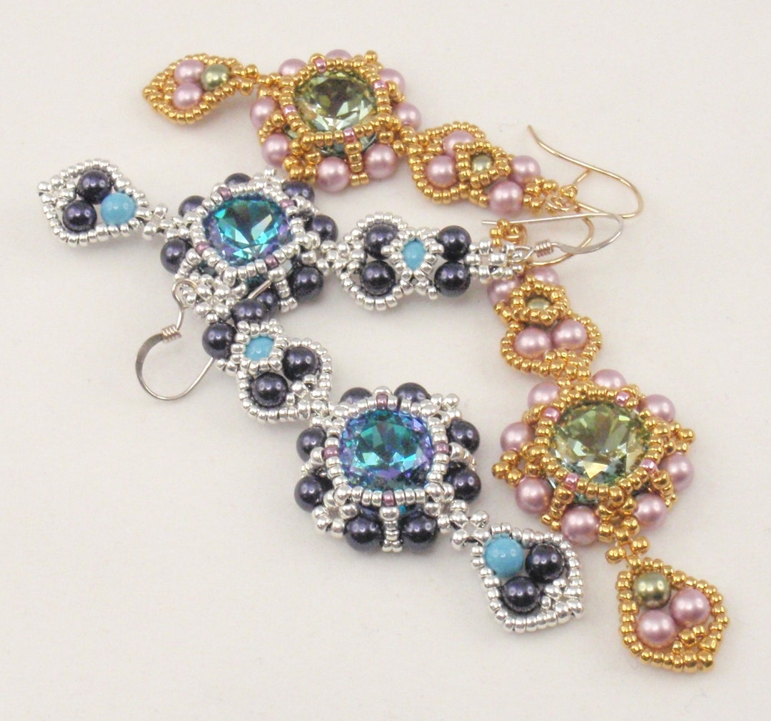 Beading Tutorial for Persian Gems Earrings, Jewelry Pattern ...