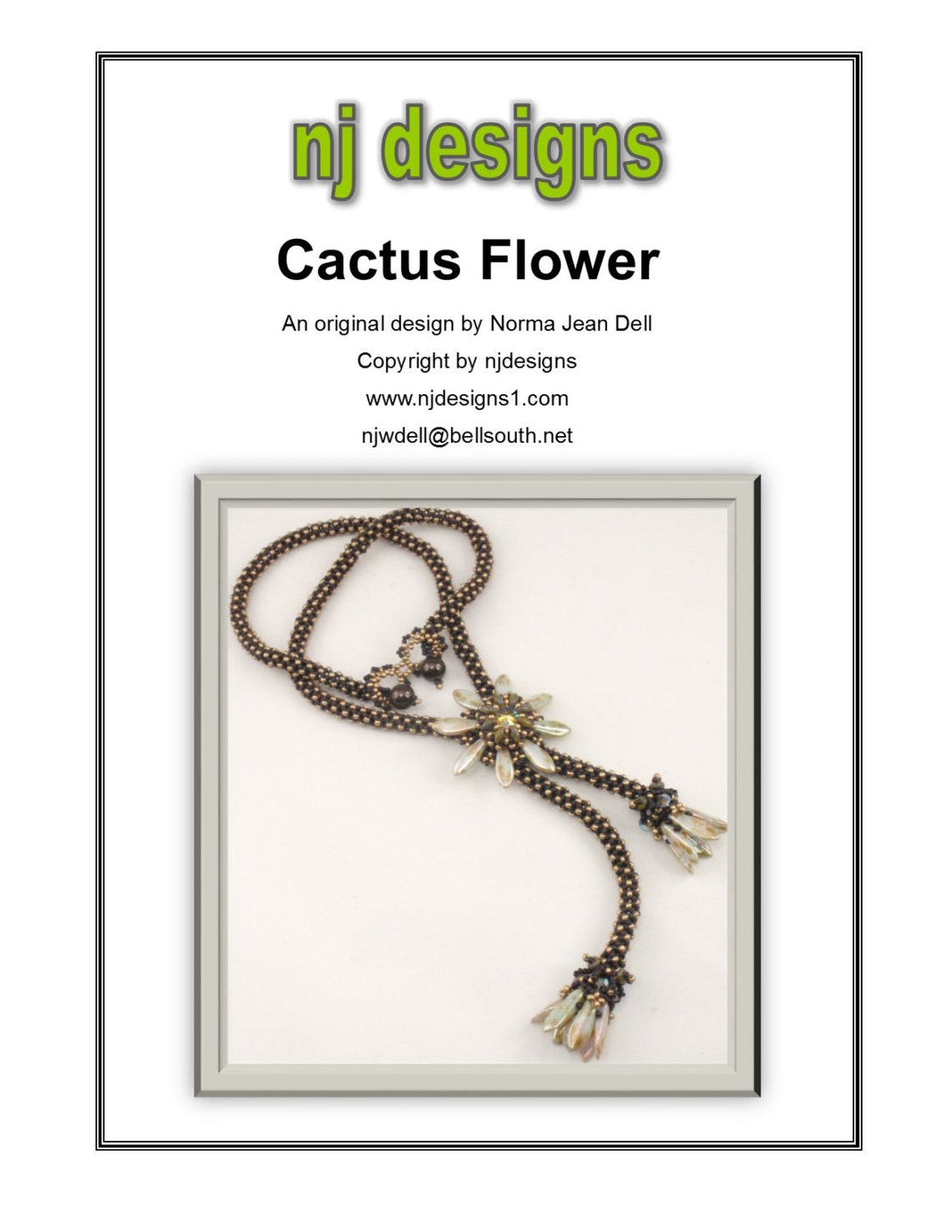 Beading Tutorial for Cactus Flower Necklace Jewelry Pattern - Etsy