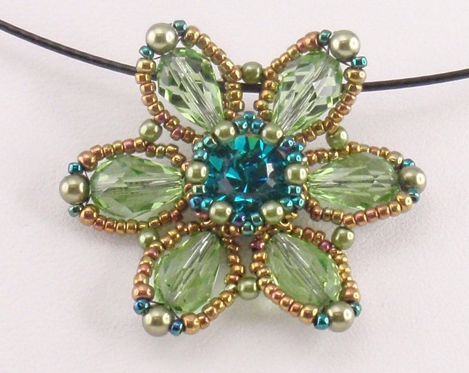 Beading Tutorial for Spring Flower Pendant, Jewelry Pattern ...