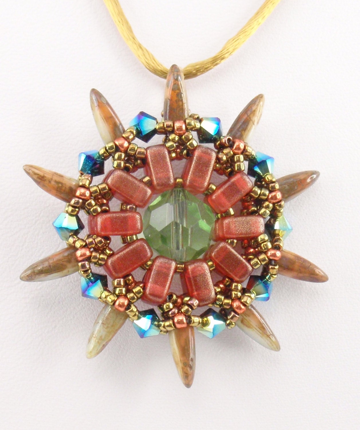 Beading Tutorial for Deca-point Pendant, Jewelry Pattern, Beadweaving ...