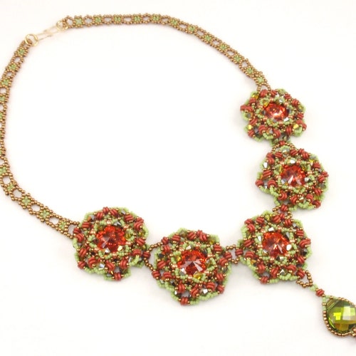 Beading Tutorial for Crystal Pendulum Necklace Jewelry | Etsy