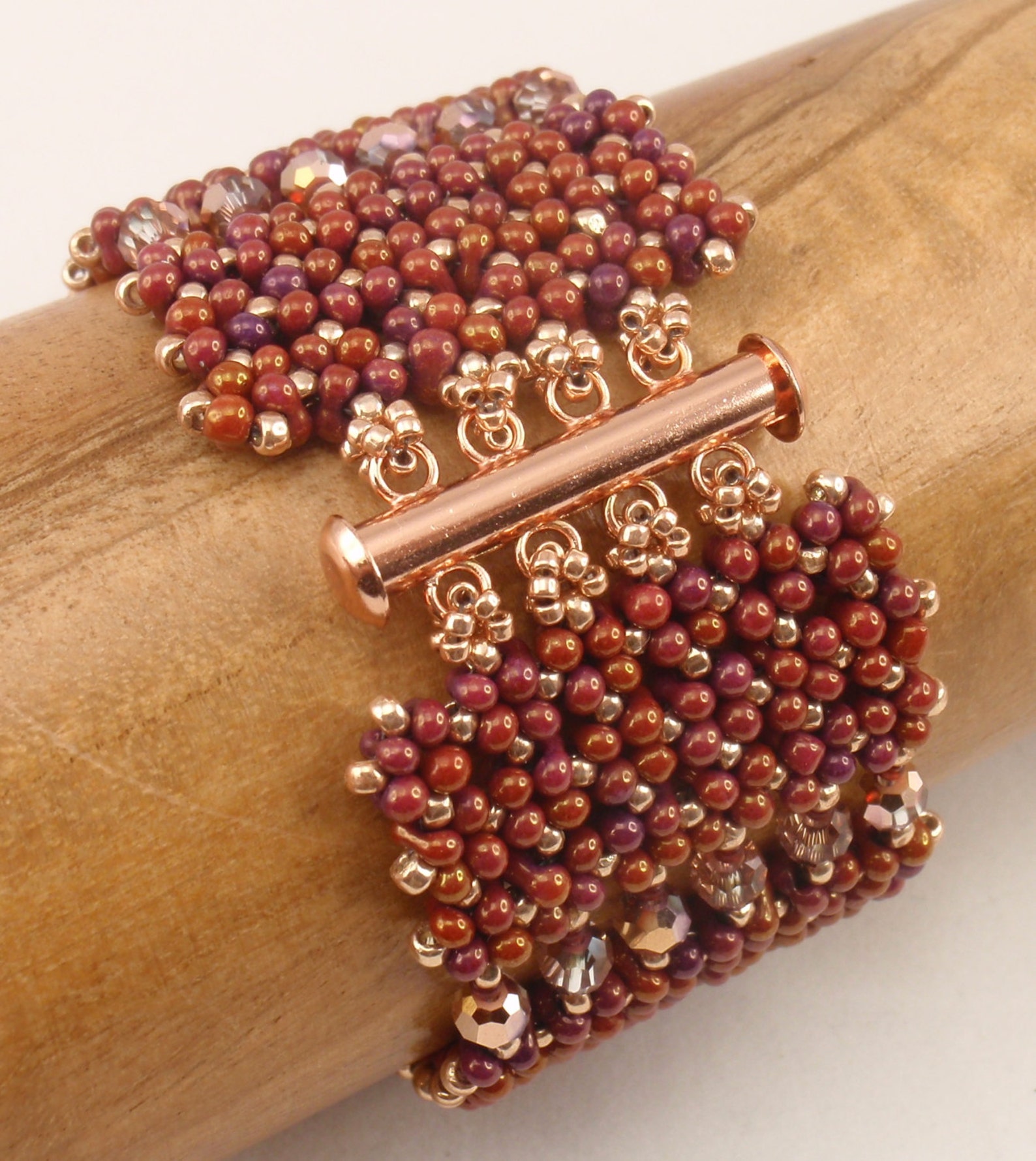 Beading Tutorial for Pondo Cuff Bracelet, Jewelry Pattern, Beadweaving ...