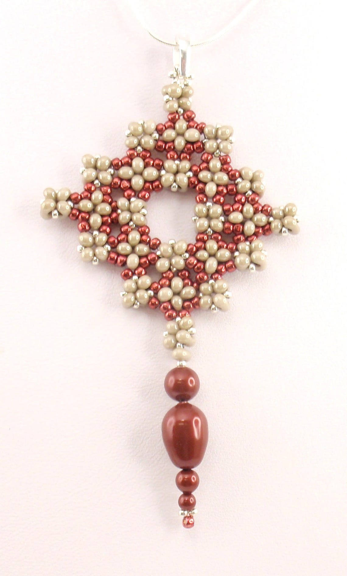 Beading Tutorial for Mayan Steps Pendant, Jewelry Pattern, Beadweaving ...