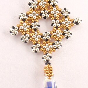Beading Tutorial for Mayan Steps Pendant, Jewelry Pattern, Beadweaving ...