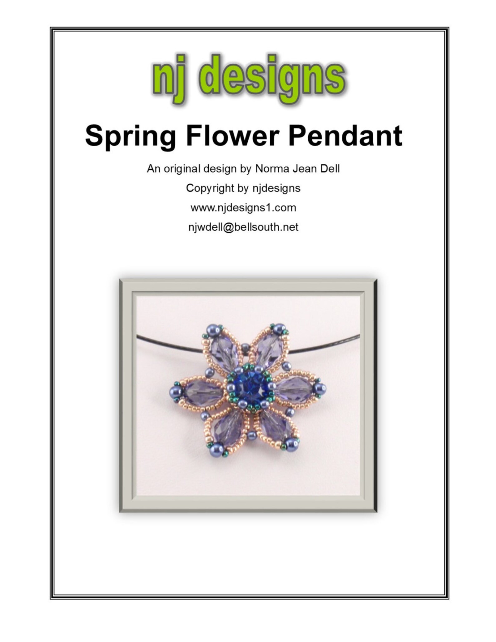 Beading Tutorial for Spring Flower Pendant Jewelry Pattern - Etsy