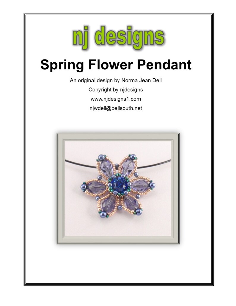 Beading Tutorial for Spring Flower Pendant Jewelry Pattern - Etsy