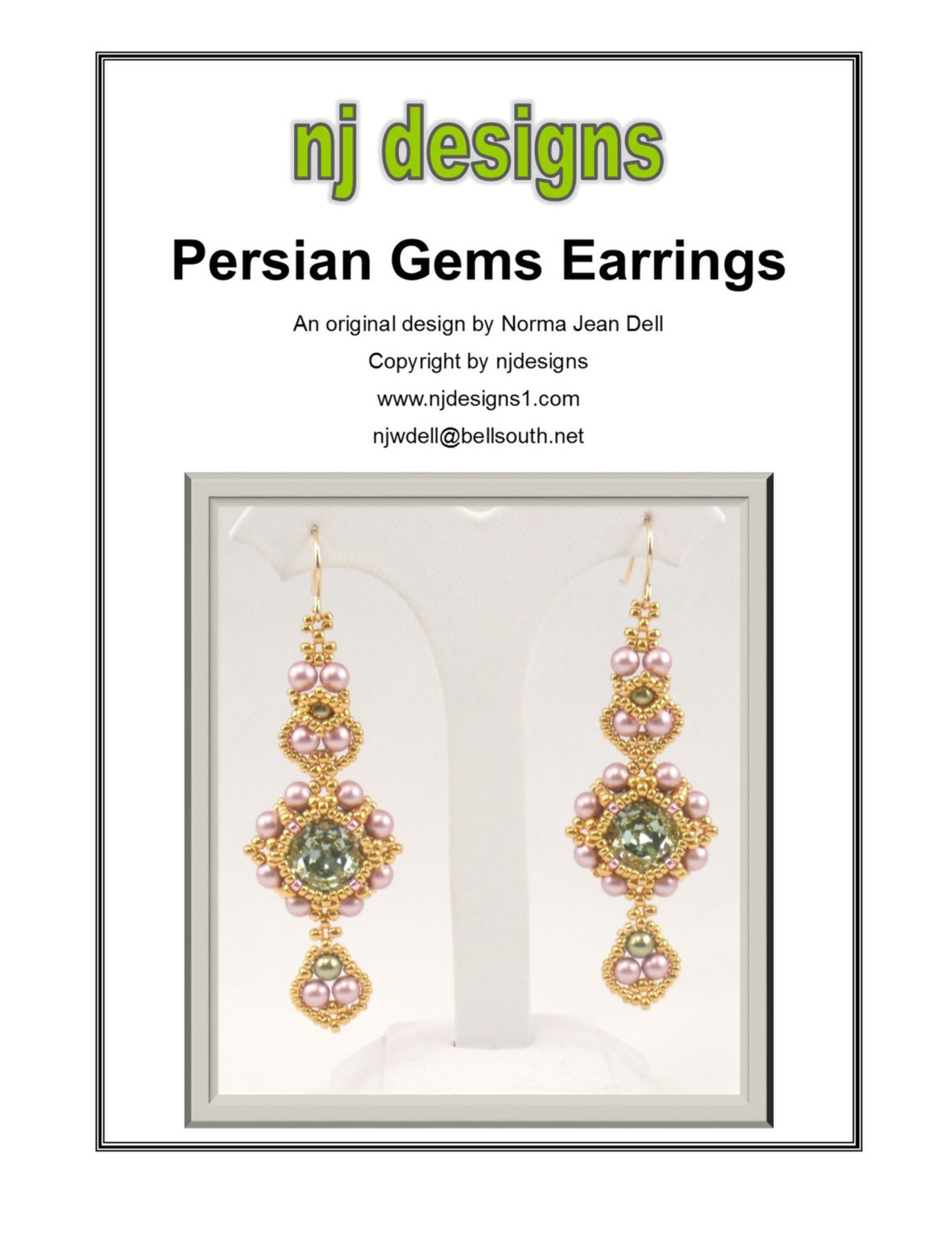 Beading Tutorial for Persian Gems Earrings, Jewelry Pattern ...
