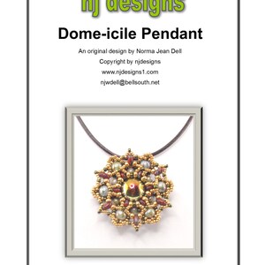 Beading Tutorial for Dome-icile Pendant, Jewelry Pattern, Beadweaving Tutorials, Instant ...