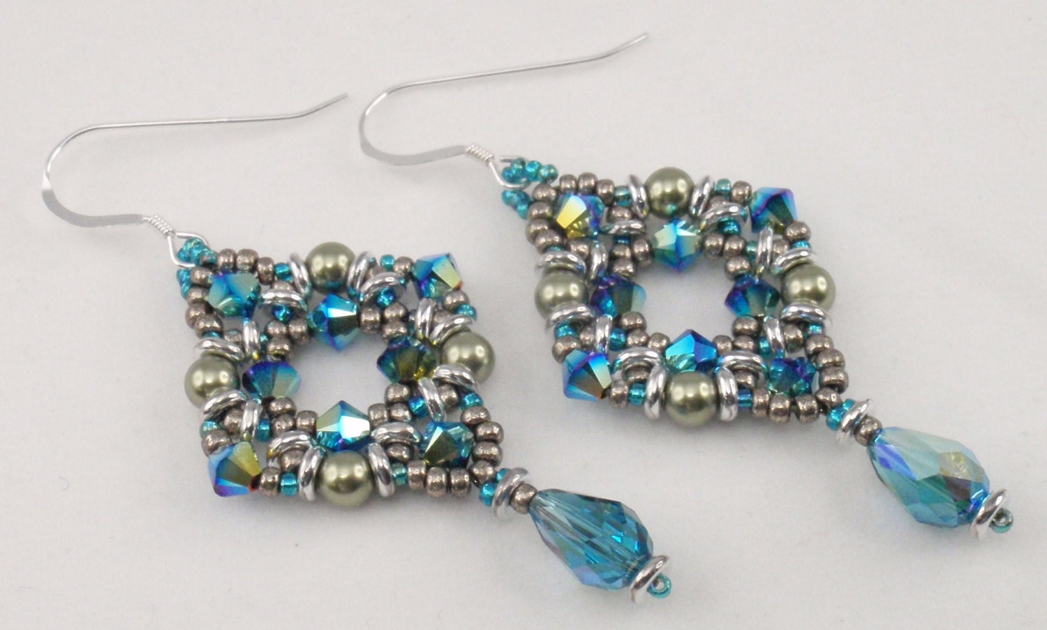 Beading Tutorial for Diamond Flash Earrings, Jewelry Pattern ...