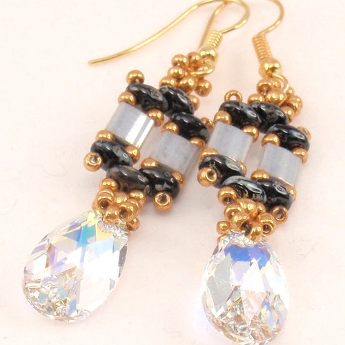 Crystal Earring Tutorial Learn to Make Earrings Pretty | Etsy